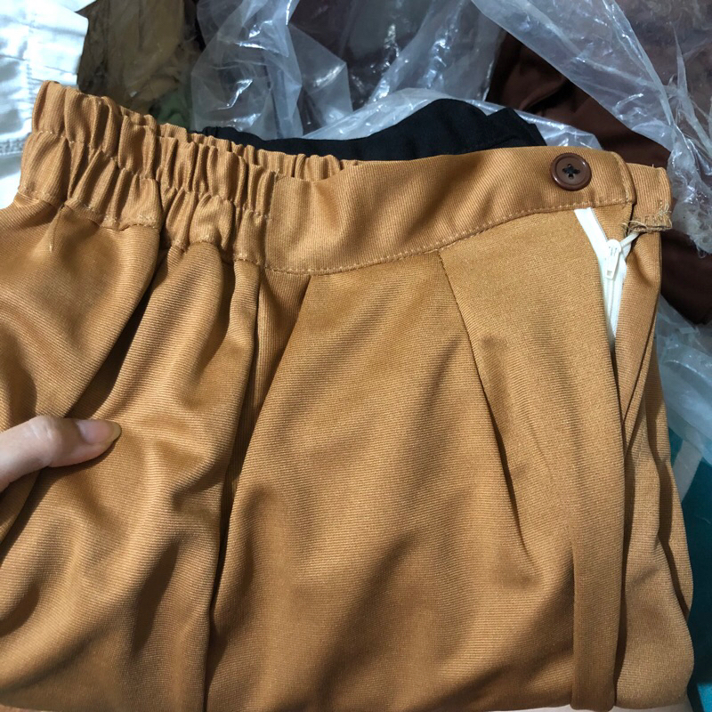 Tailored Straight Pants Spanribs fabric Shopee Philippines