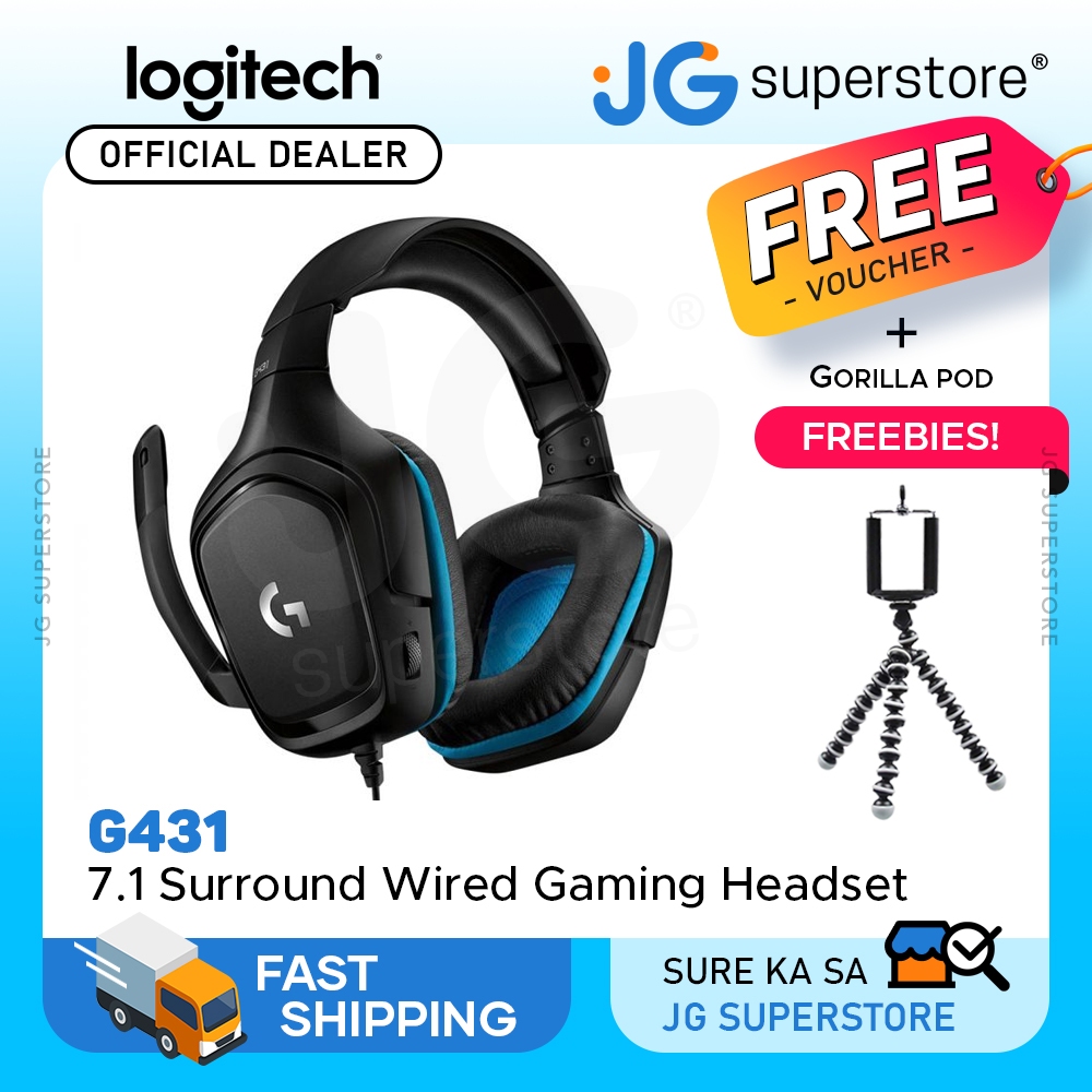 Logitech G431 7.1 Surround Sound Wired Gaming Headset with DTS Headphone for Gaming PC, Mac ...