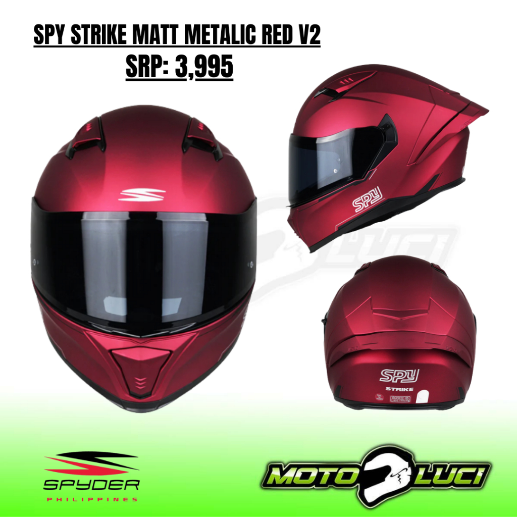 Spyder SPY Strike V2 Dual visor Helmet ( Free Clear Lense ) | Shopee ...