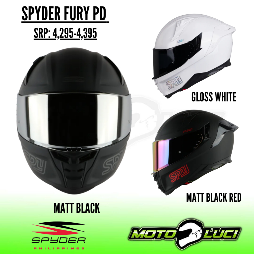 Spyder Helmet FURY PD S0B (FREE CLEAR VISOR) | Shopee Philippines