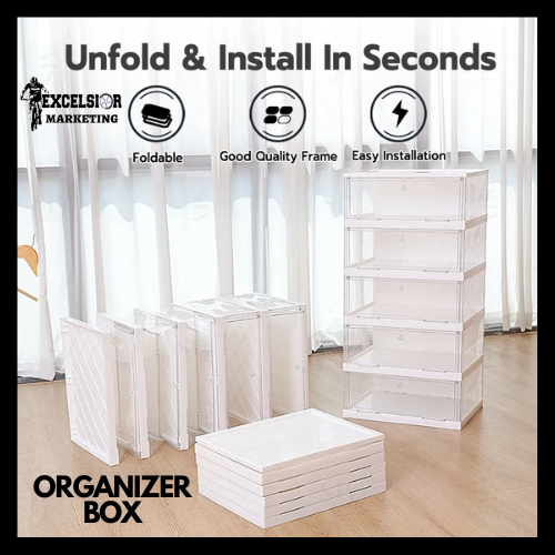 1 layer Shoe Box Layers Foldable Shoe Rack Folding Cabinet Storage ...