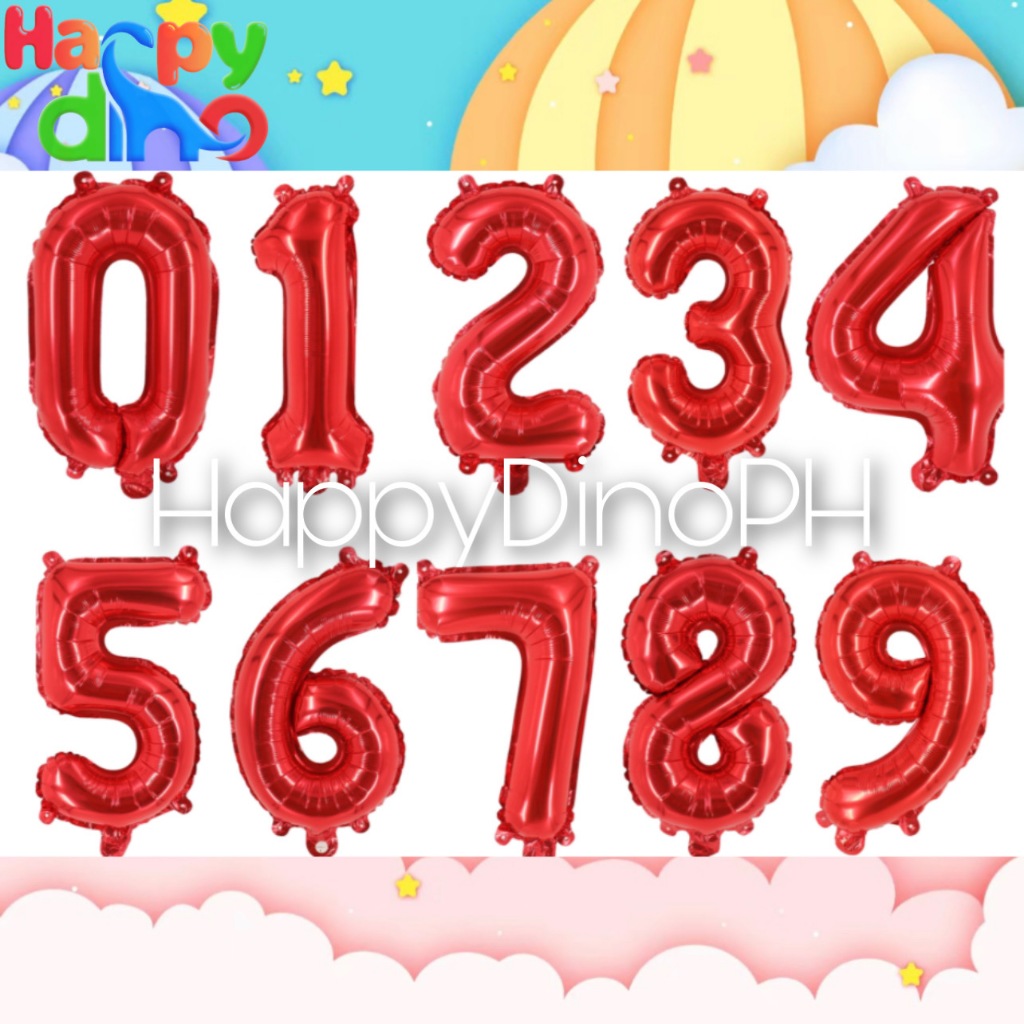 New 16 inch Red Number Foil Balloon DIY Birthday Balloons Party ...