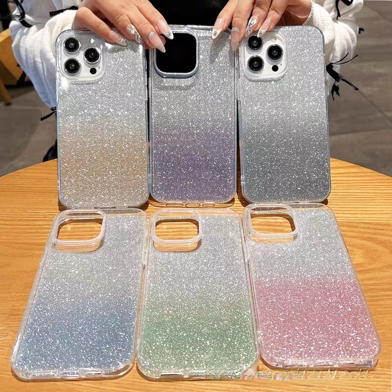 Starry sky gradient glitter transparent case REALME C2 5 C20 C11 C12 ...