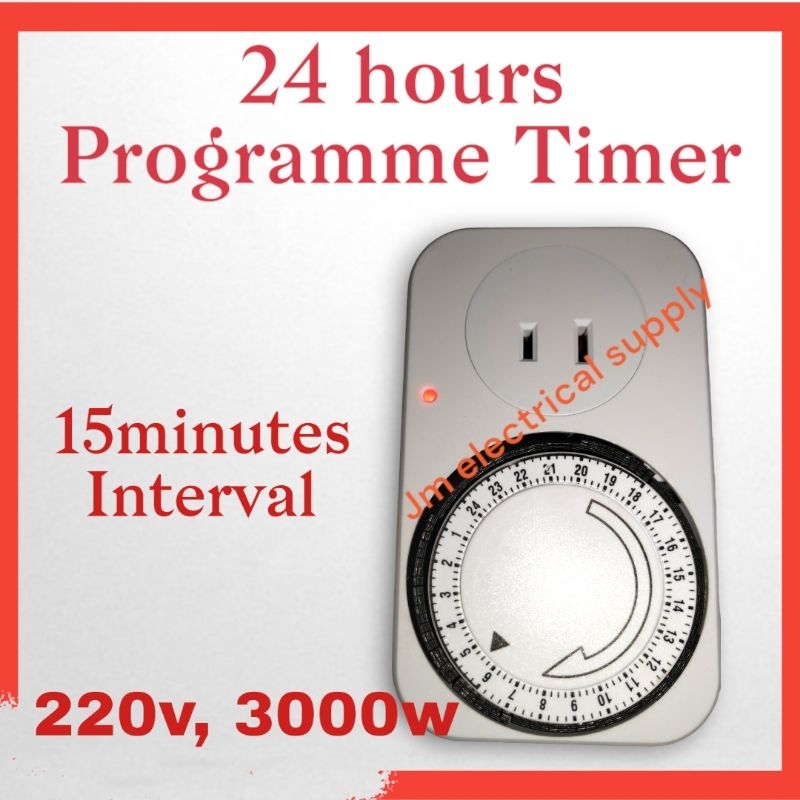 24Hours Programme Timer - 15minutes Interval 220v 3000watts | Shopee ...