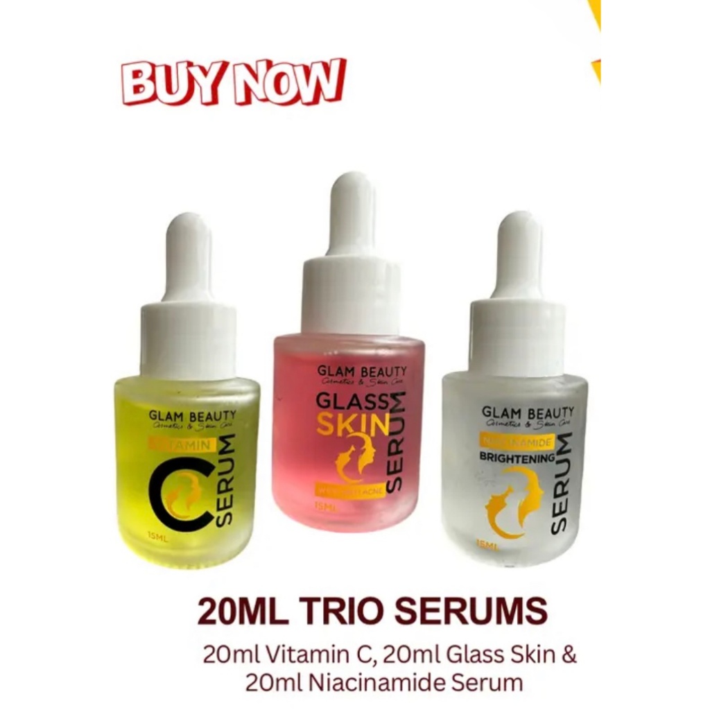 TRIO SERUM _vitc,niacinamide&glass skin serum by GLAM BEAUTY | Shopee ...