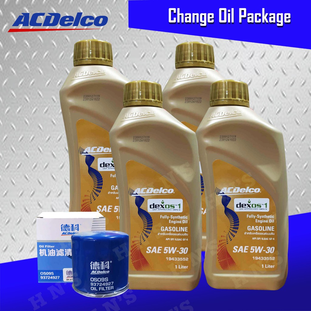 ACDelco 5W-30 Dexos 1 Fully Synthetic Engine Oil Package for Chevrolet ...
