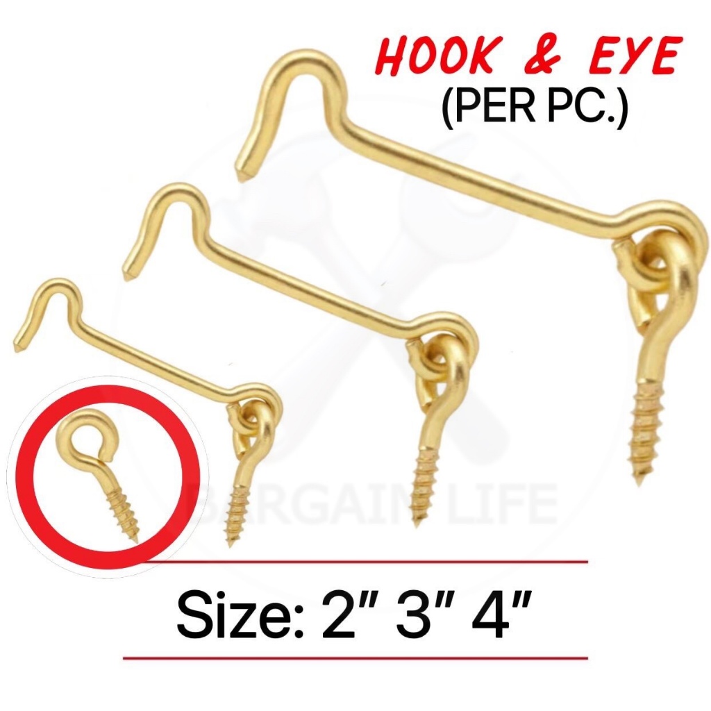 Door/Window Hook with Eye for Cabinet (PER PAIR) 2" 3" 4"+ | Shopee Philippines