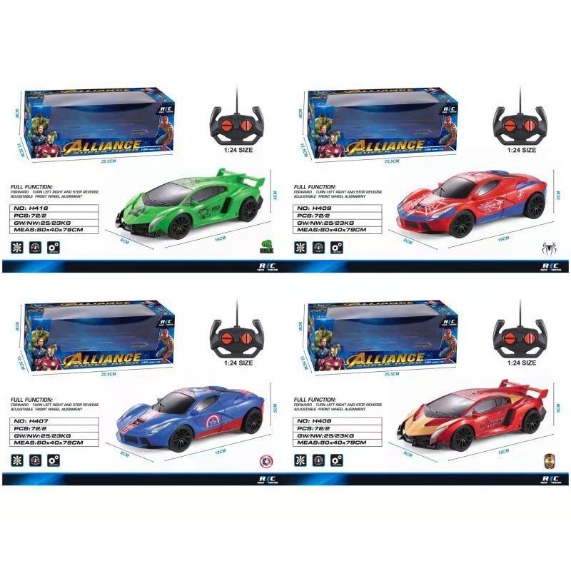 Superhero Heroes 1:24 Children's Remote Control Car Toy | Shopee ...