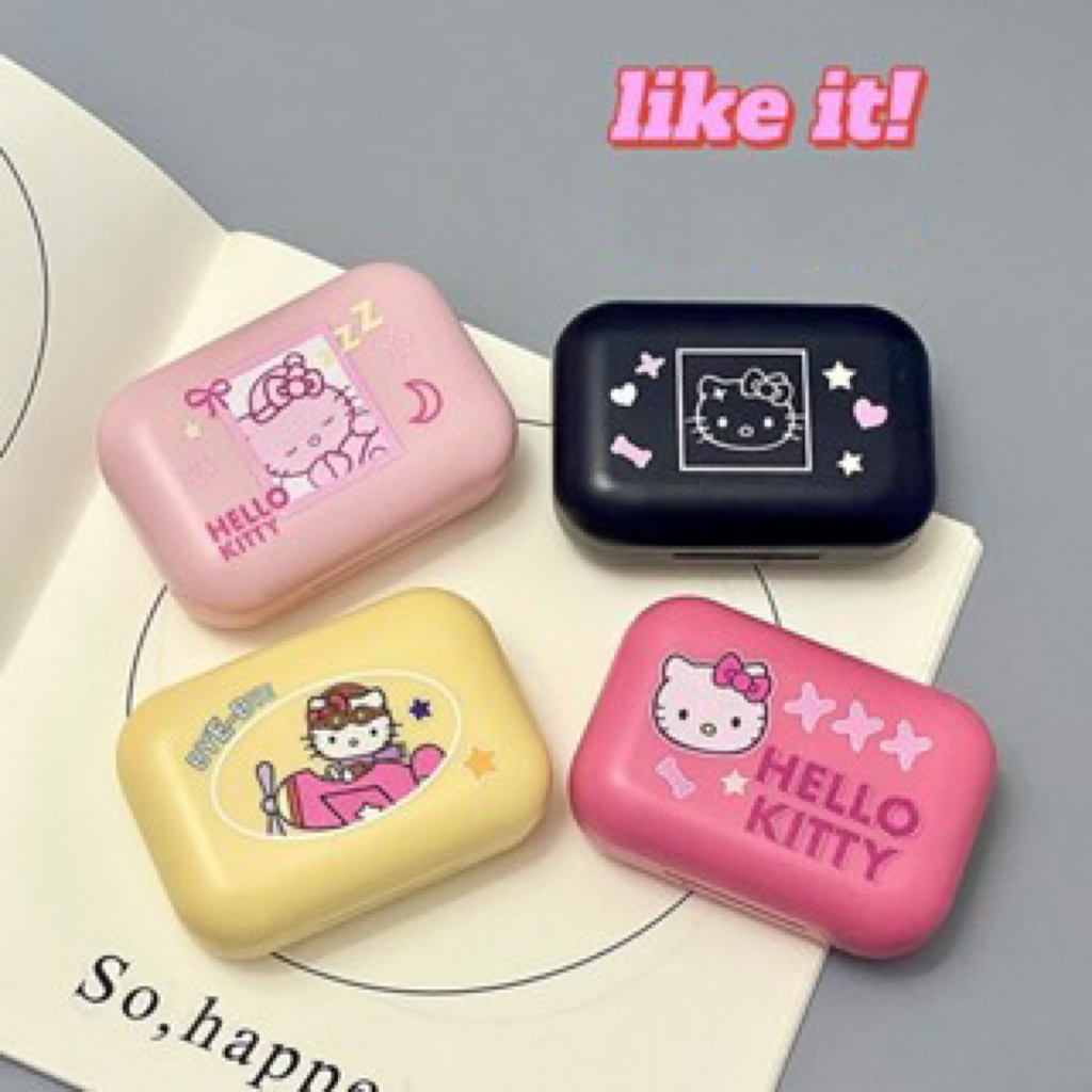 Contact Lenses Case Hello Kitty Cute Portable Travel Storage Case Eye ...