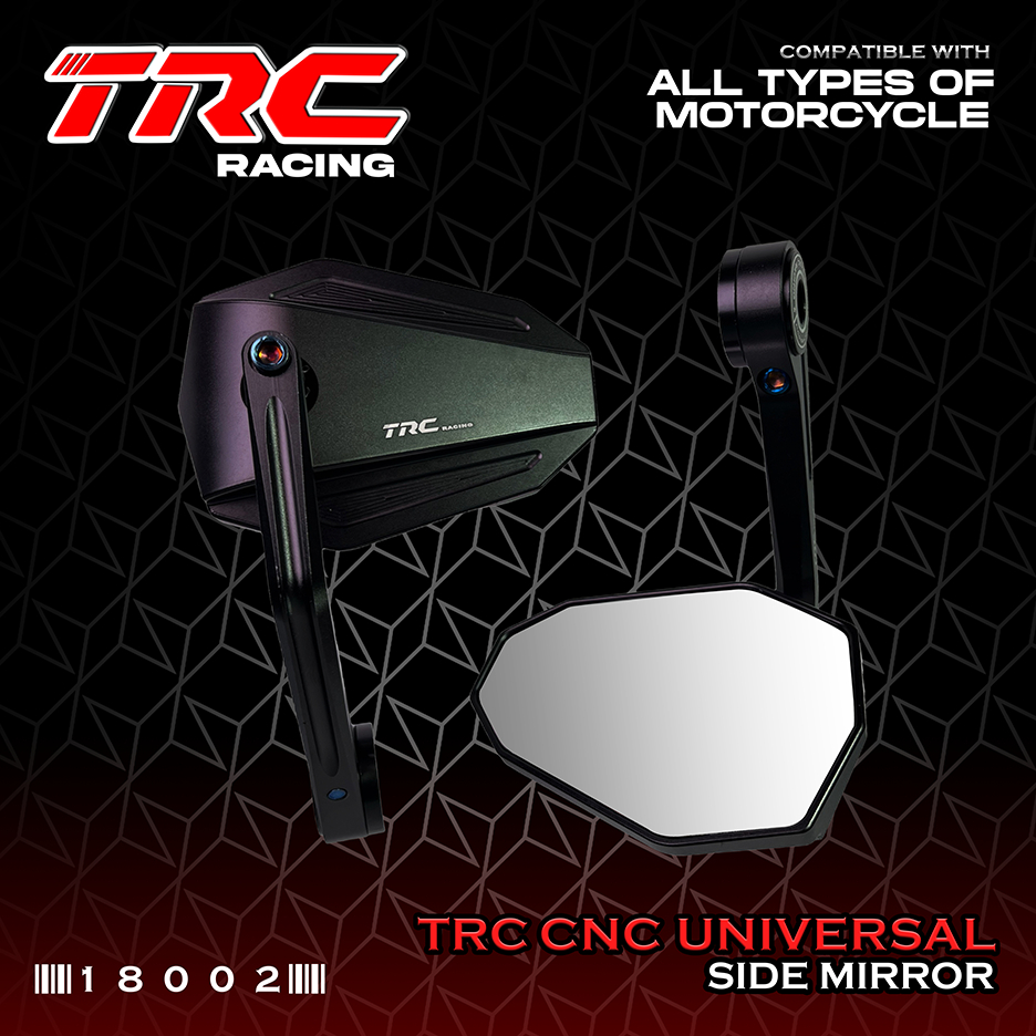 TRC Racing Universal Bar End Side Mirror CNC Japan Mirror Lens Clear ...