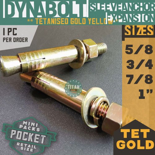 Per Piece - 5/8, 3/4, 7/8, 1" Dynabolt aka Sleeve Anchor or Expansion ...