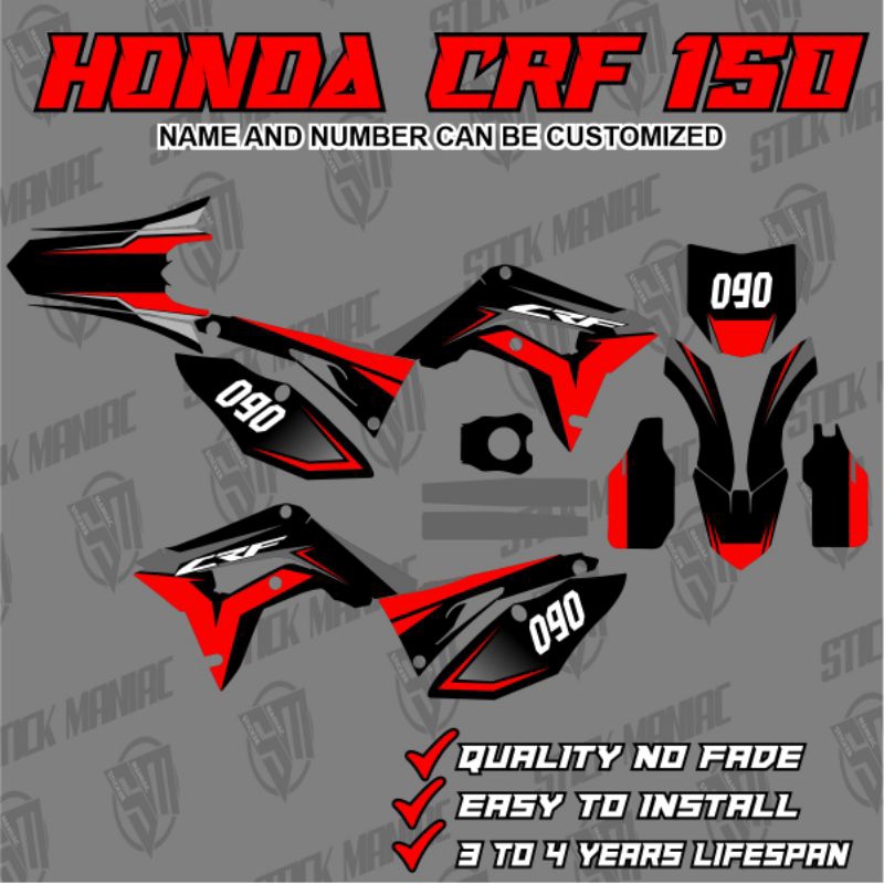 Honda CRF 150 decals sticker, laminated | Shopee Philippines