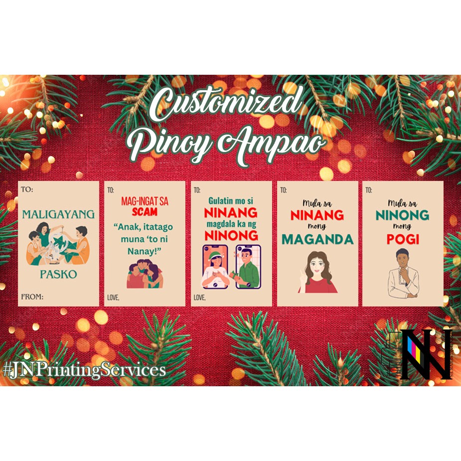 SET (10PCS PER PACK) KRAFT Customized Witty Funny Pinoy Ampao Angpao ...
