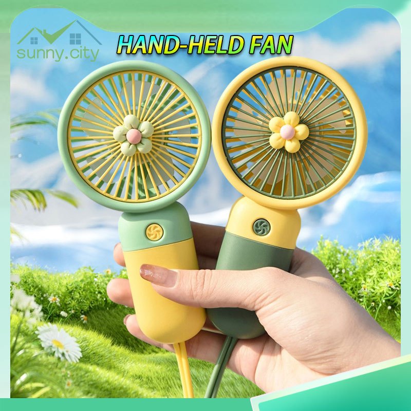 Tide Play Flower Mini Hand-Held Small Fan Rechargeable Mini Travel ...