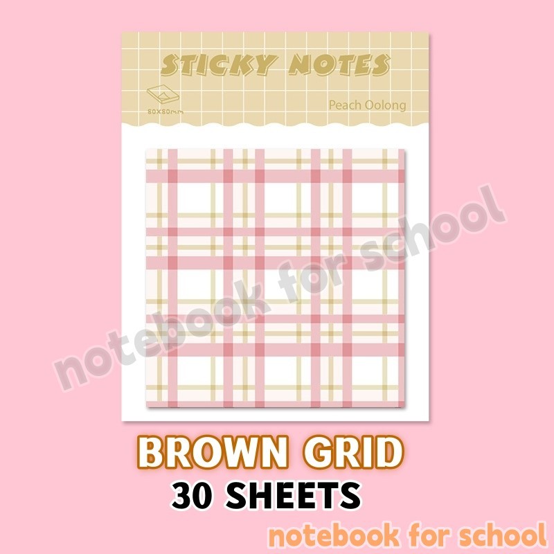 NFS 30 Sheets Creative Pastel Checkered Sticky Notes Grid Memo INS 30 ...