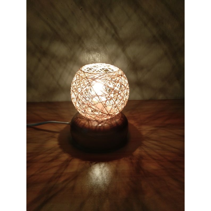 Abaca ball Table lampshade with bulb | Shopee Philippines