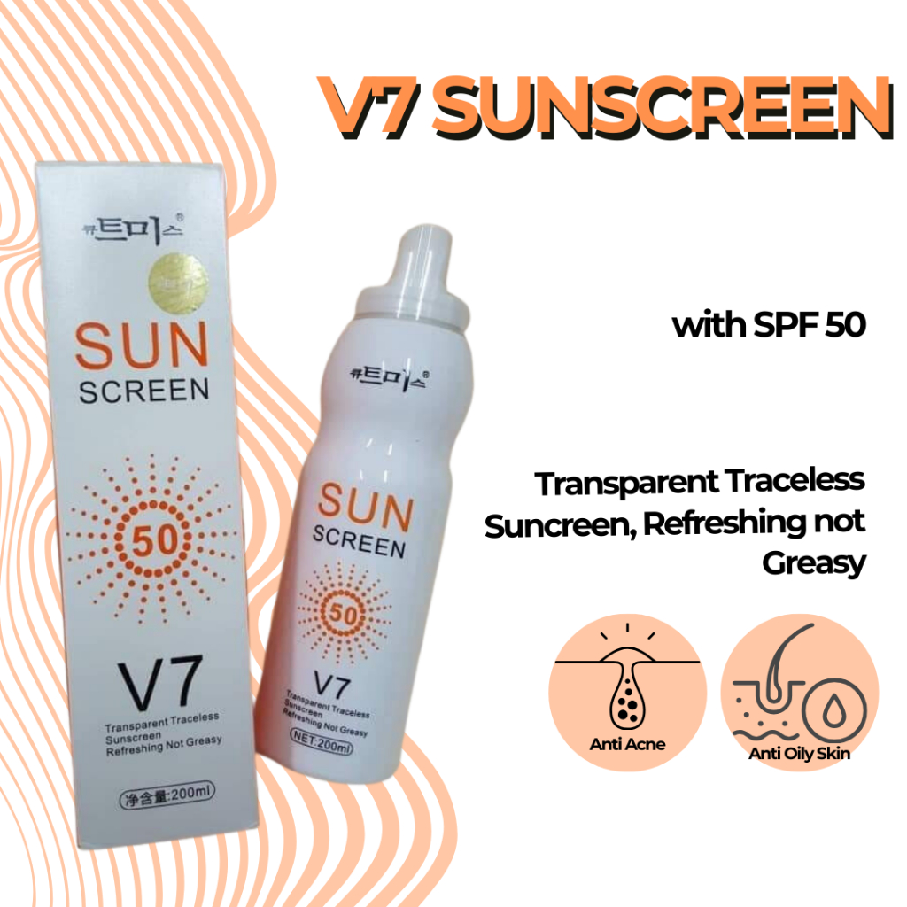 ORIGINAL Sunscreen SPF50 V7 Korean Spray lotion Instant Whitening ...