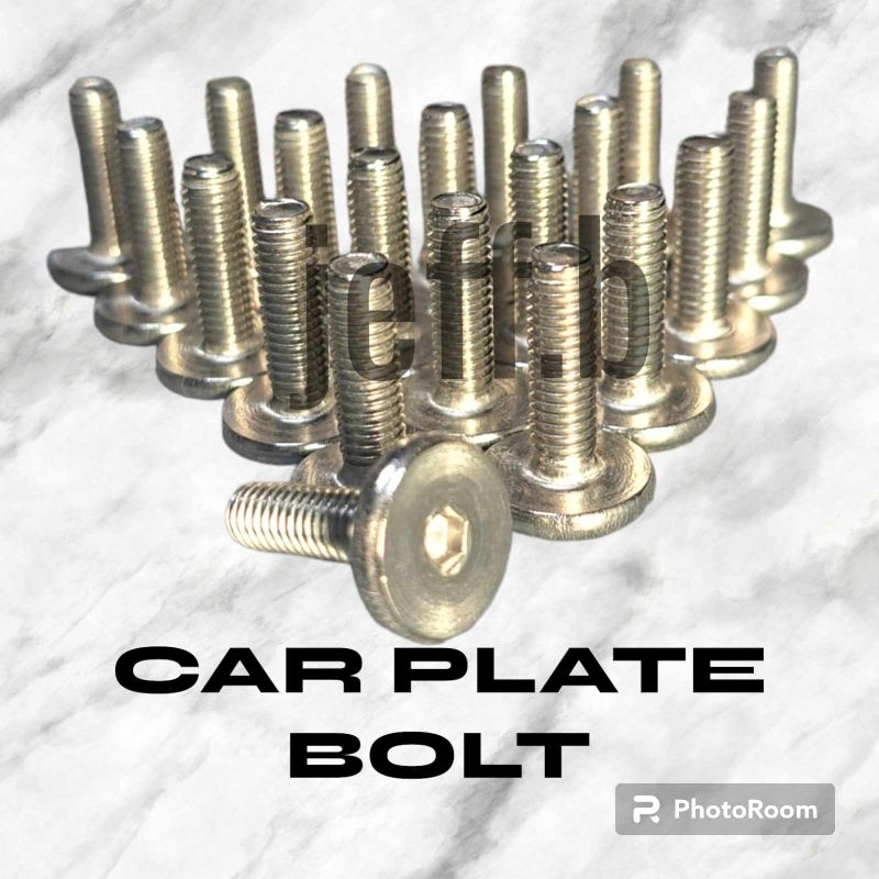 6x20mm STAINLESS LICENSE CAR PLATE BOLT / FOOTBOARD BOLT / PLAKA BOLT ...