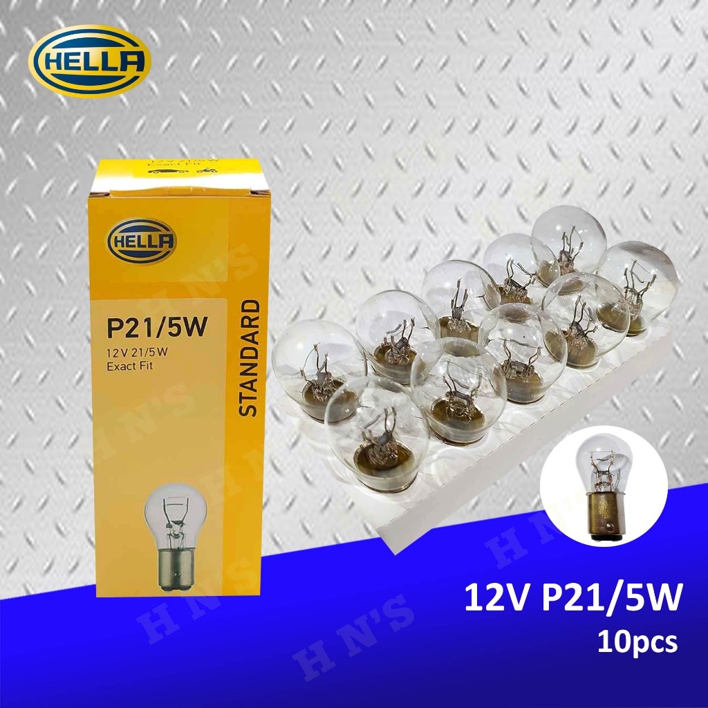 HELLA 12V P21/5W Double Contact Bulb ( Set of 10pcs ) Tail Light etc ...