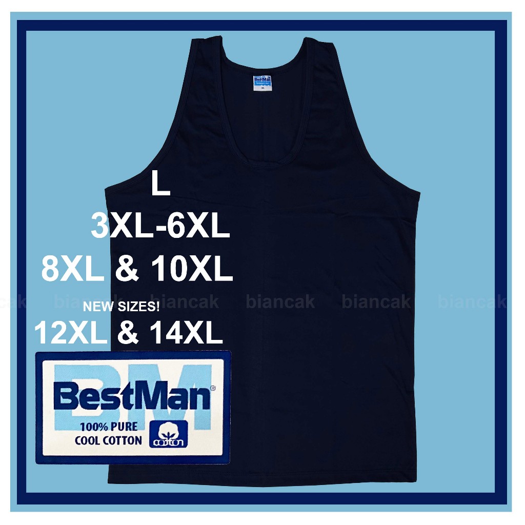 NAVY BLUE BESTMAN FILIPINO SIZE COTTON SANDO MEN TANK SLEEVELESS PLUS ...