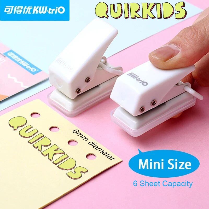 Single 1 Hole Mini KW-TRIO 6mm Ticket - Puncher Metal Hand Held Punch ...