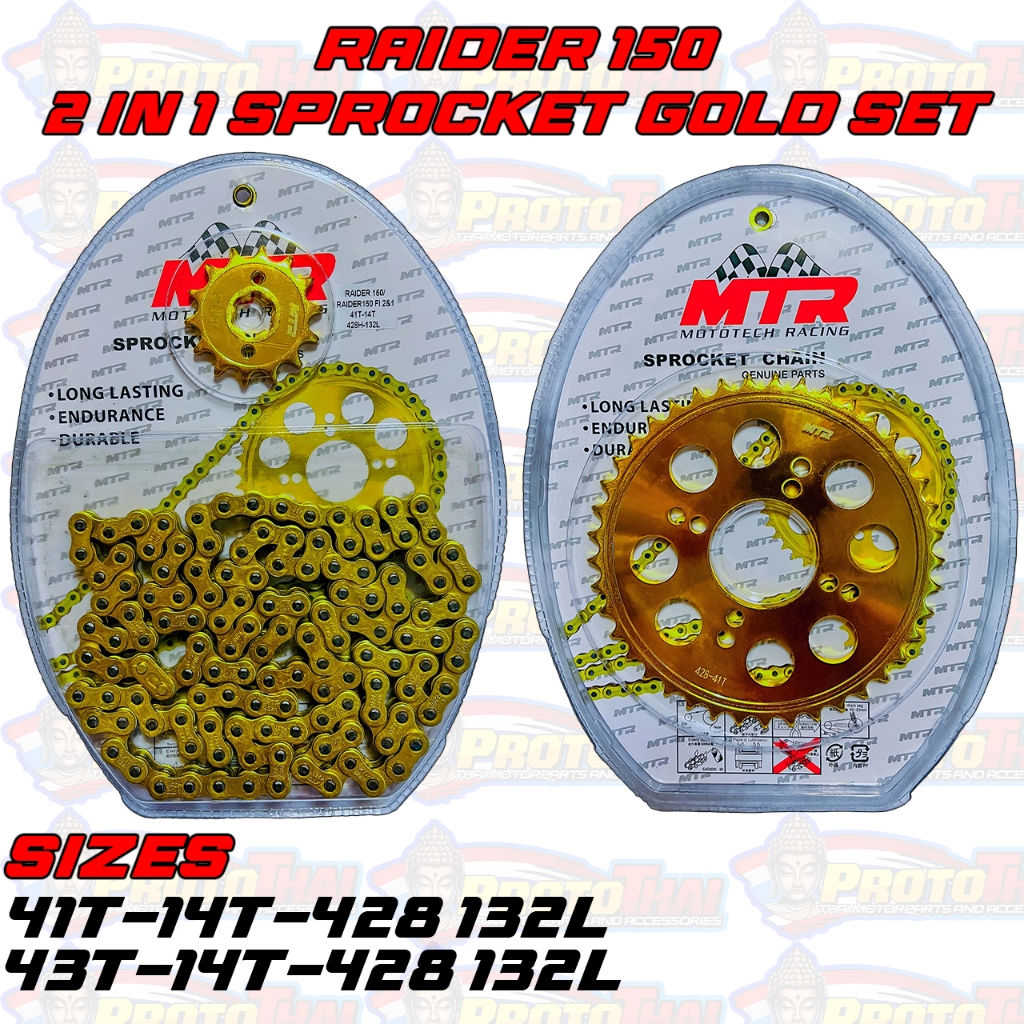 SPROCKET SET GOLD RAIDER WAVE XRM SMASH | Shopee Philippines
