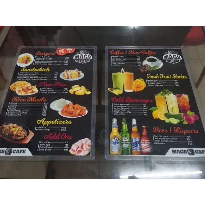 Lamination: Menu Price Table Menu A4 size | Shopee Philippines