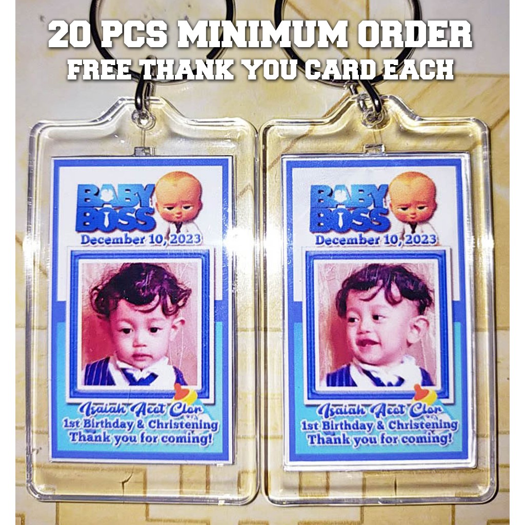 BOSS BABY FreeLayout Personalized Keychain Souvenir Giveaways (20PCS ...