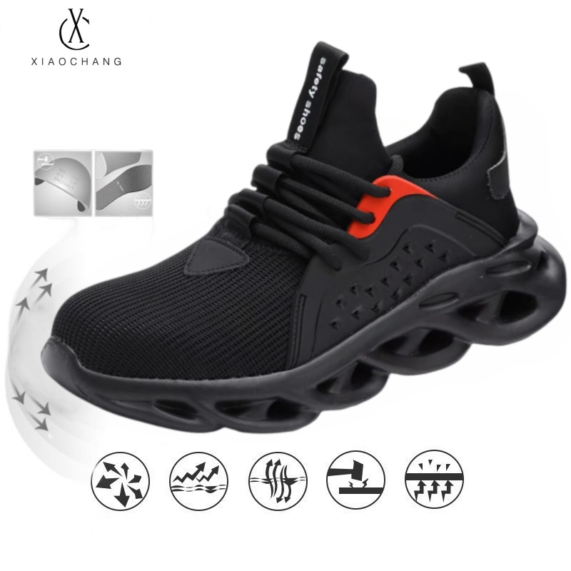 XIAO CHANG Safety shoes Men's anti-smashing and stab-proof steel toe ...