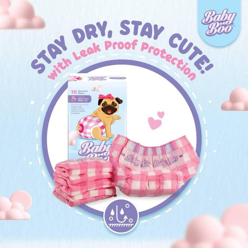Baby Boo Pet Diaper for female and male pets (PER PACK) | Shopee ...
