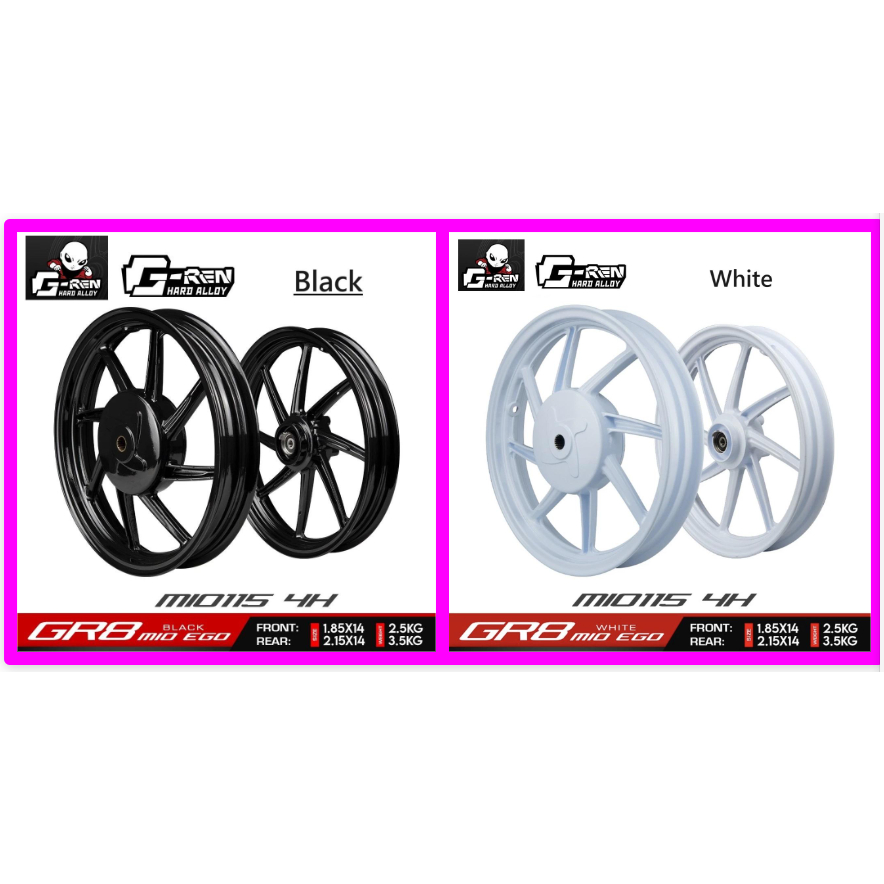 (Made In Thailand) G-Ren Mags GR8 For Mio Sporty / Mio 115 Ego 4 Holes ...