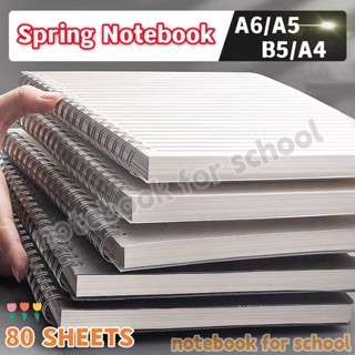 A5/A6/B5 Transparent PP binder line grid spiral notebook double spring ...