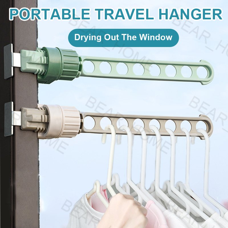 8 Hole Clothes Hanging Drying Rack Portable Indoor Balcony Window Frame ...