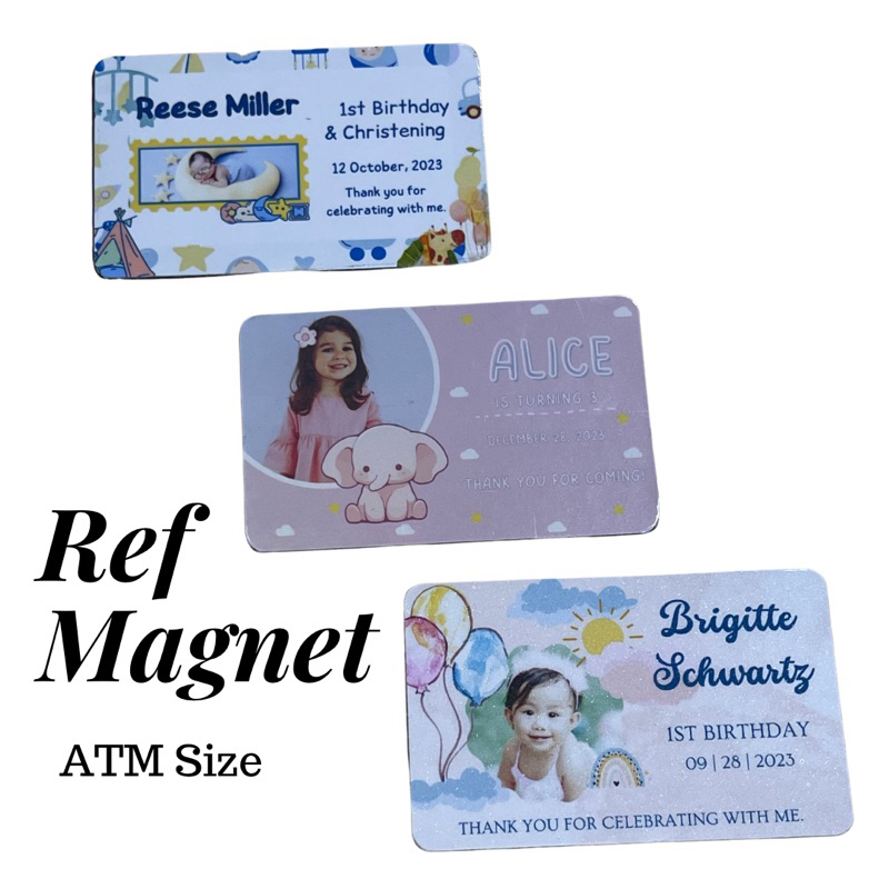 Personalized Ref Magnet ATM size Souvenir (Birthday, Christening ...