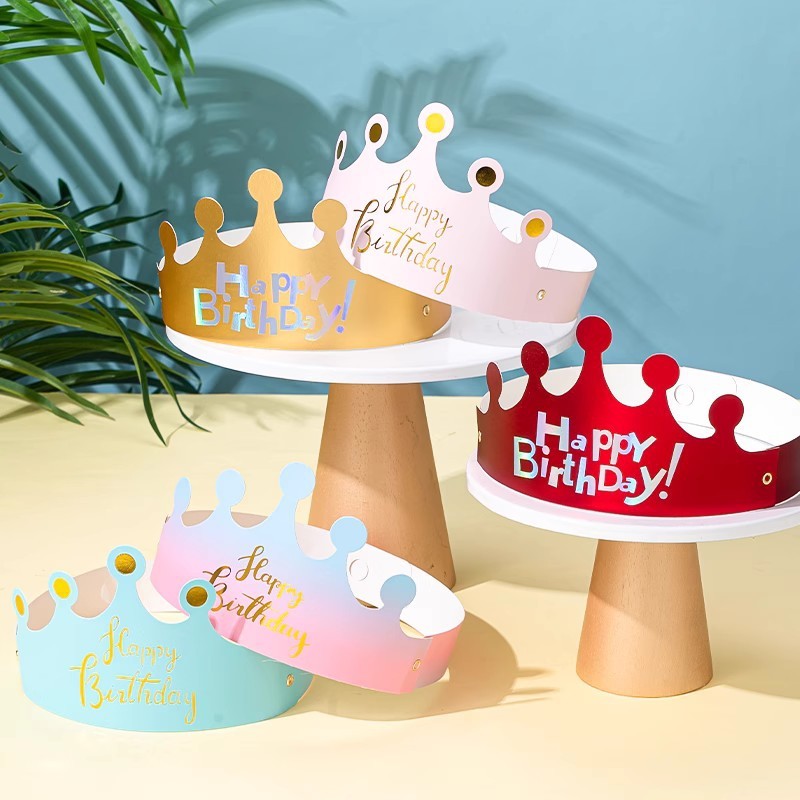 Foldable Crown Shape Birthday Hat Happy Birthday Hats Party Hats for ...
