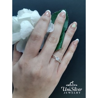 Unisilver 925 Sterling Silver Split-Shank Solitaire Engagement Ring ...
