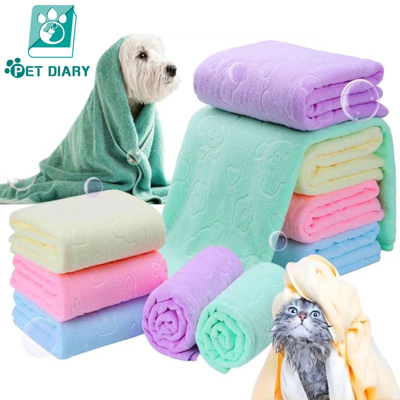 Strong Absorbing Water 】Pet Dog Towels Cat Towels Embossing Pet Bath ...