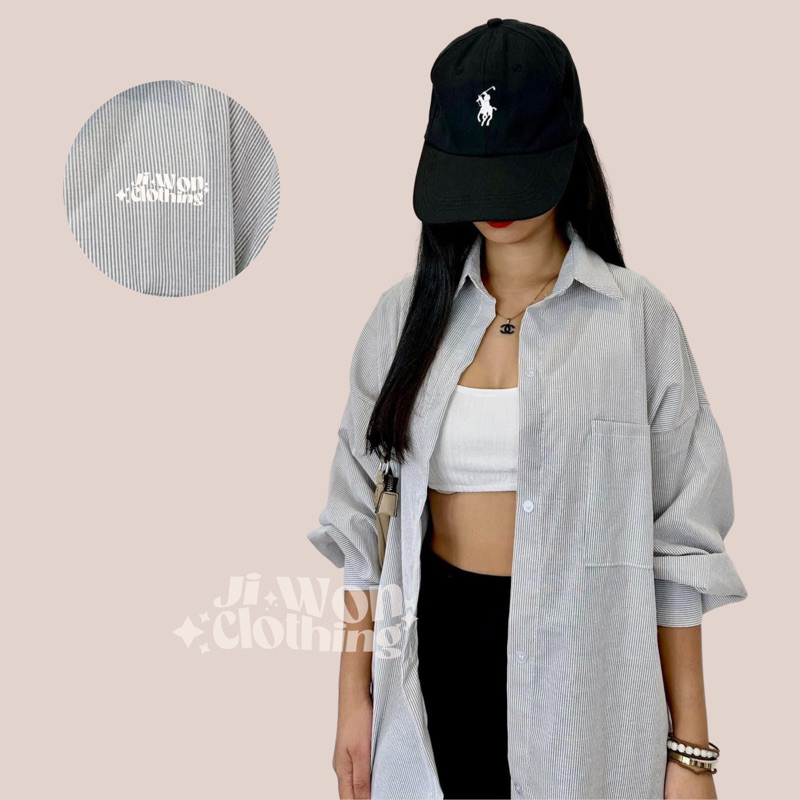 Kai Oversized Polo (S-XL) Unisex Trendy Cover Up Striped Polo ...