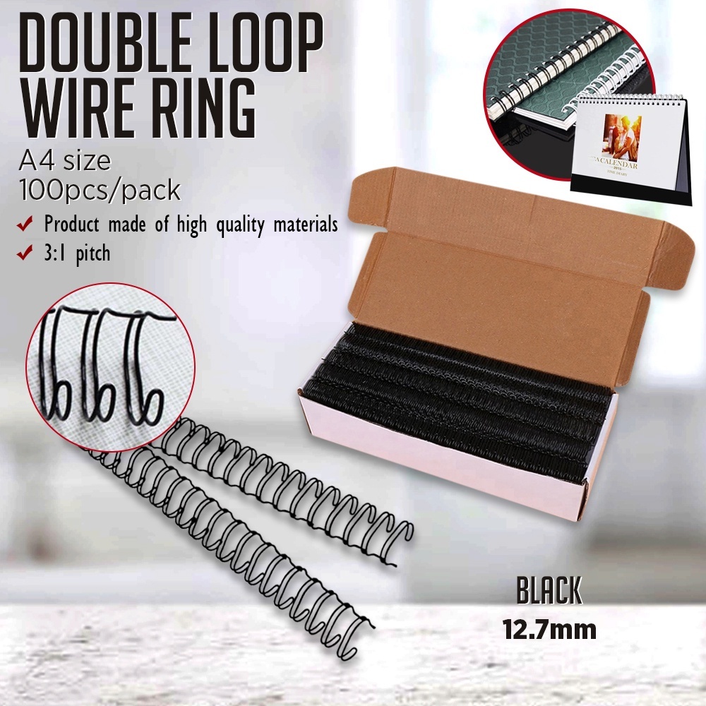 Double Loop Wire Metal Ring Binder 3:1 Pitch A4 Size for Wire Binding ...
