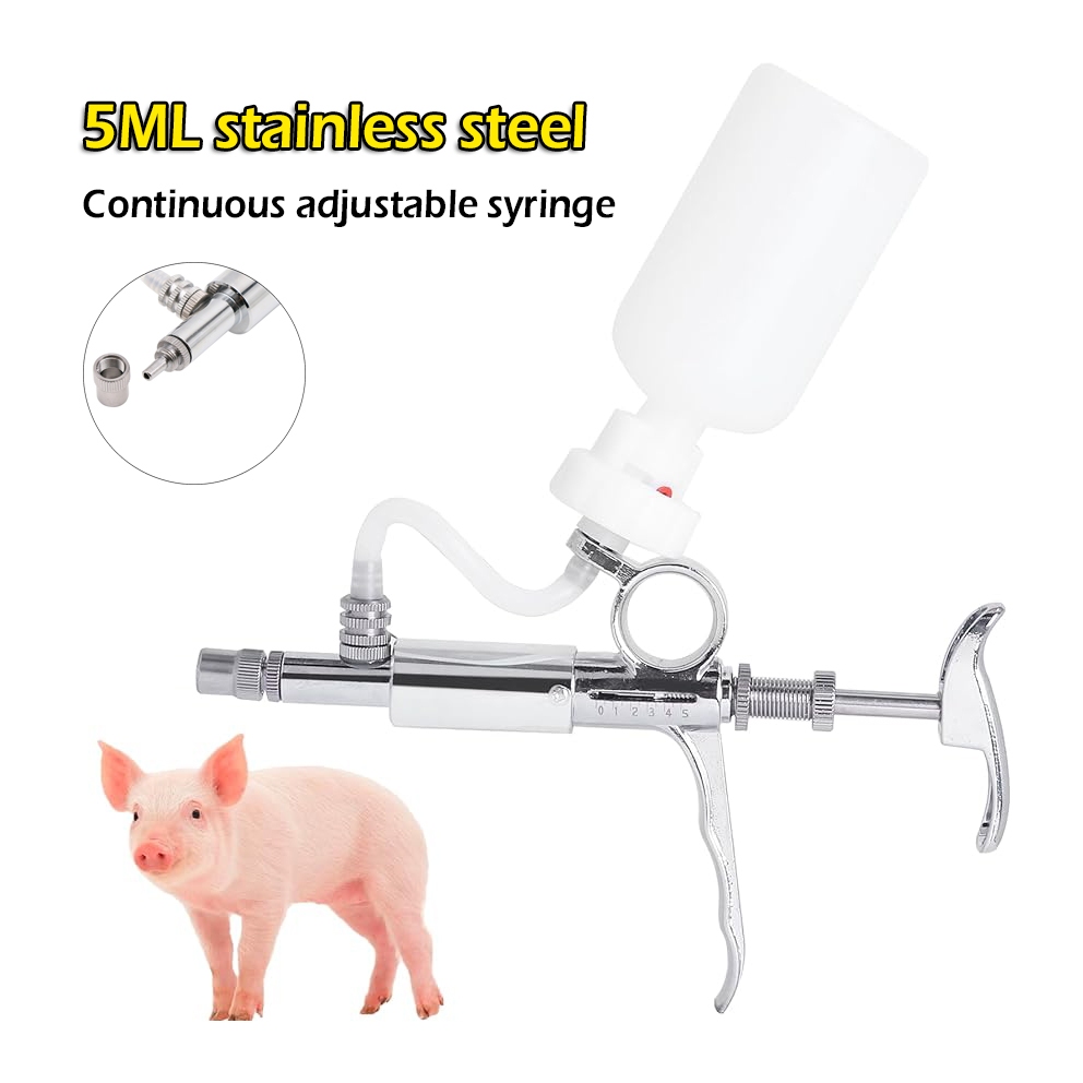 5ML Syringe Veterinary Automatic Continuous Poultry Injector Tools ...