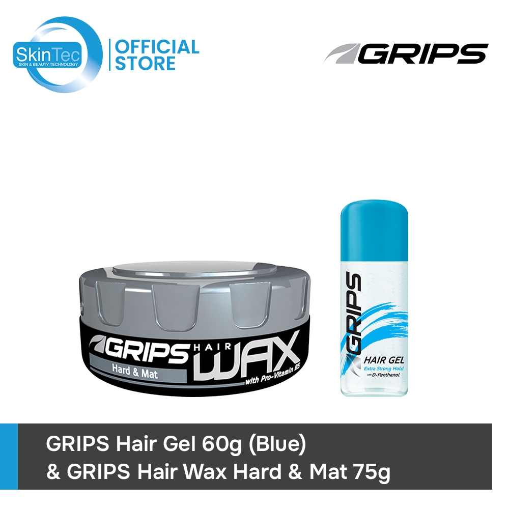 Grips Hair Wax Hard and Mat 75g & 1 pc Grips Hair Gel Blue 60g | Shopee ...