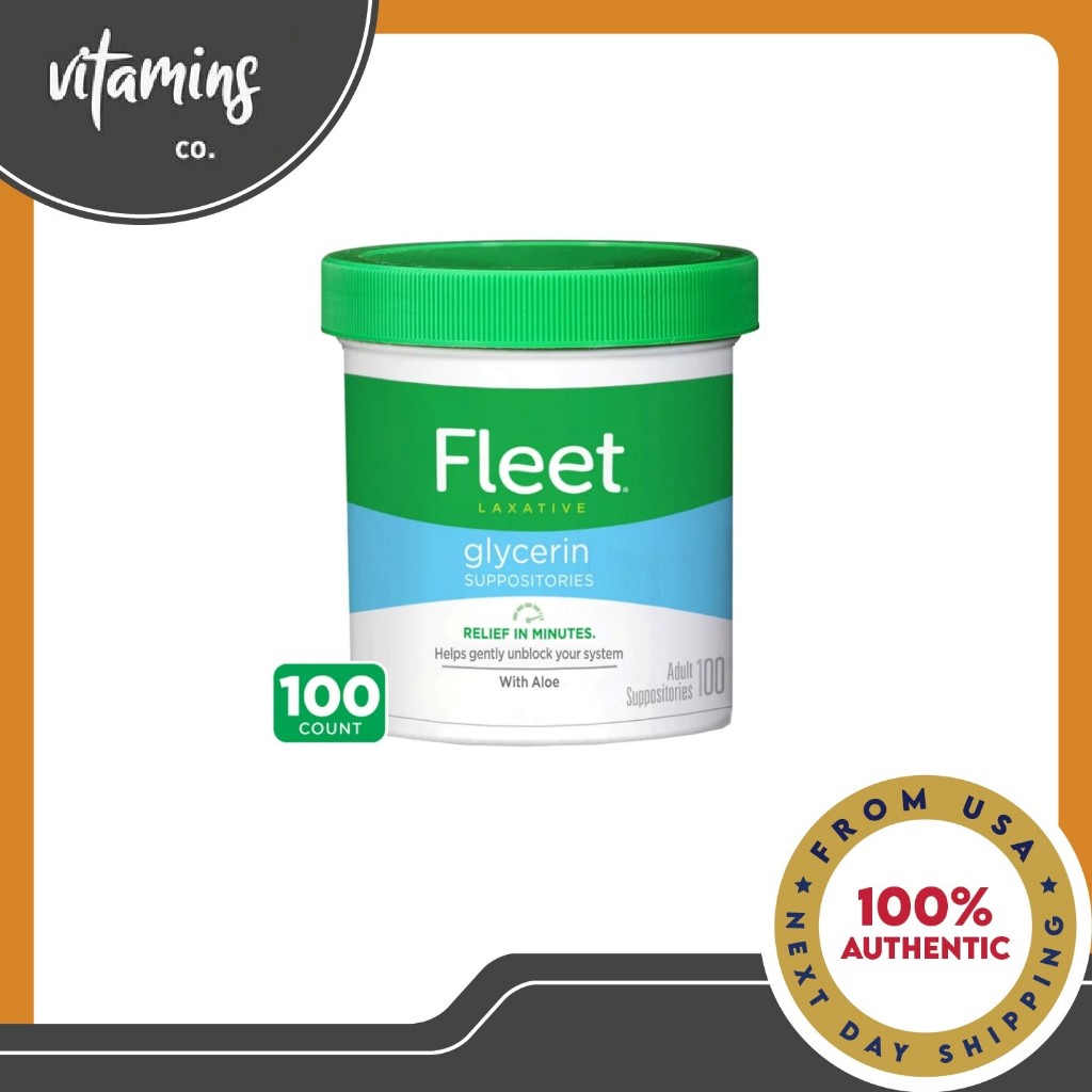Fleet Laxative Glycerin Suppositories with Aloe, Relief in Minutes (100 ...