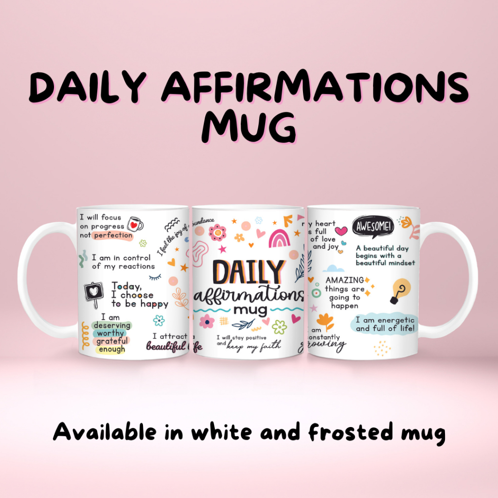 DAILY AFFIRMATIONS MUG | Christmas Gift Mug, Self Love Mug, Affirmation ...