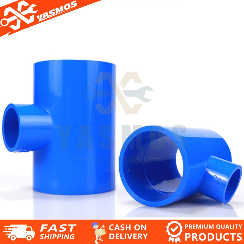 1/2" To 1" PVC Blue Fittings Tee Reducer | Shopee Philippines