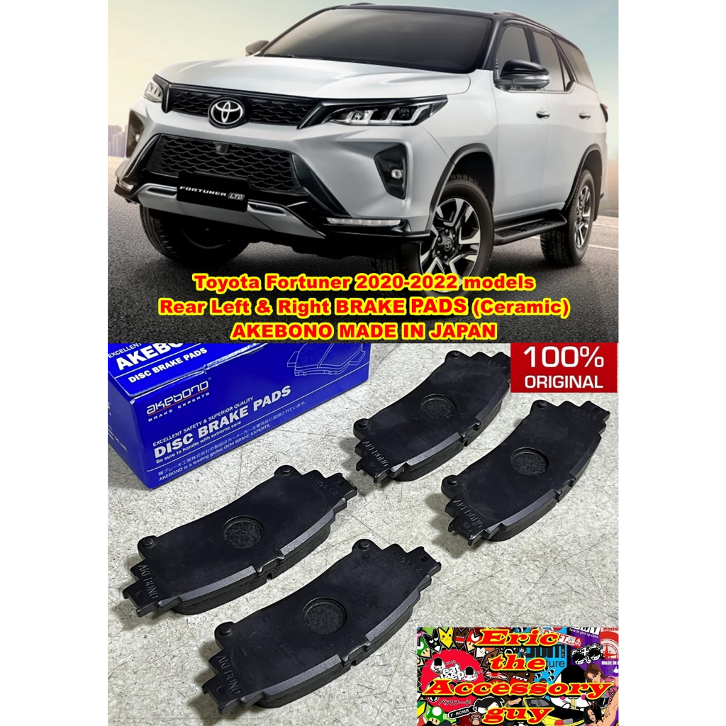 Toyota Fortuner Ceramic Rear Brake Pads for 2020-2022 models (Original ...