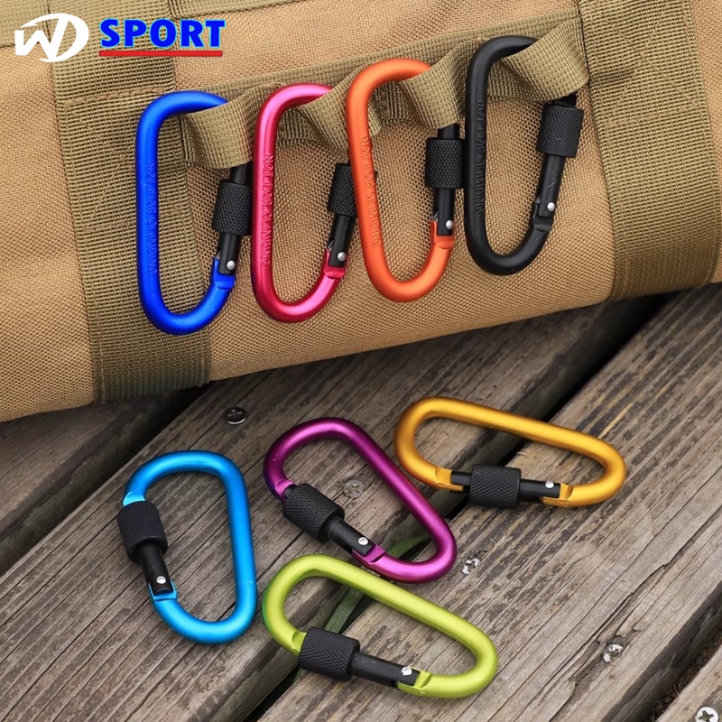 WD carabiner clip key chain with lock d shape, aluminum carabiner ...