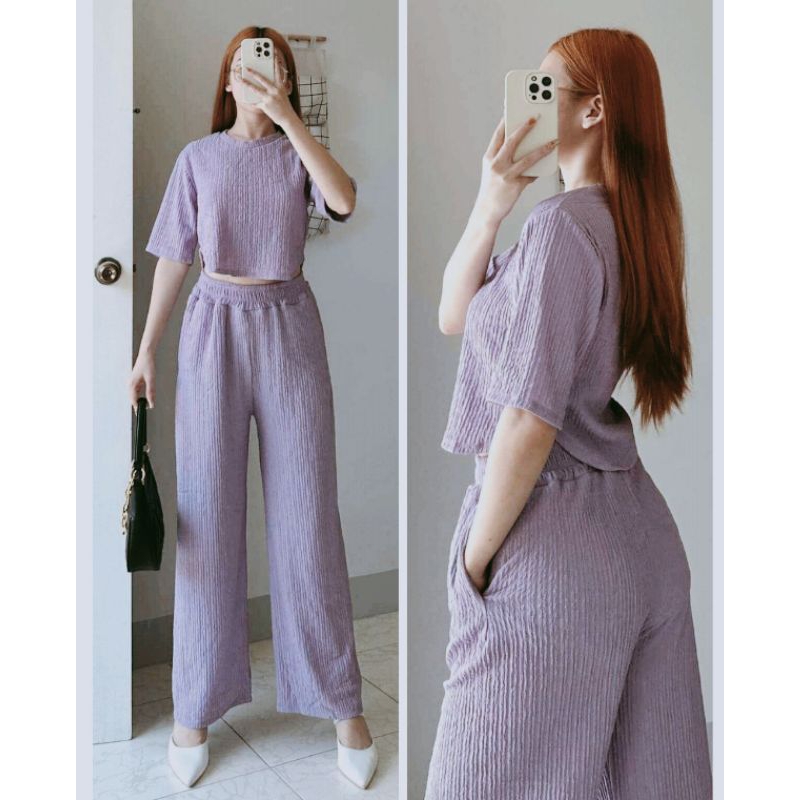 BKK TERNO TOPS PLUS WIDELEG PANTS WITH TWO POCKET SIDE SMALL TO SEMI ...