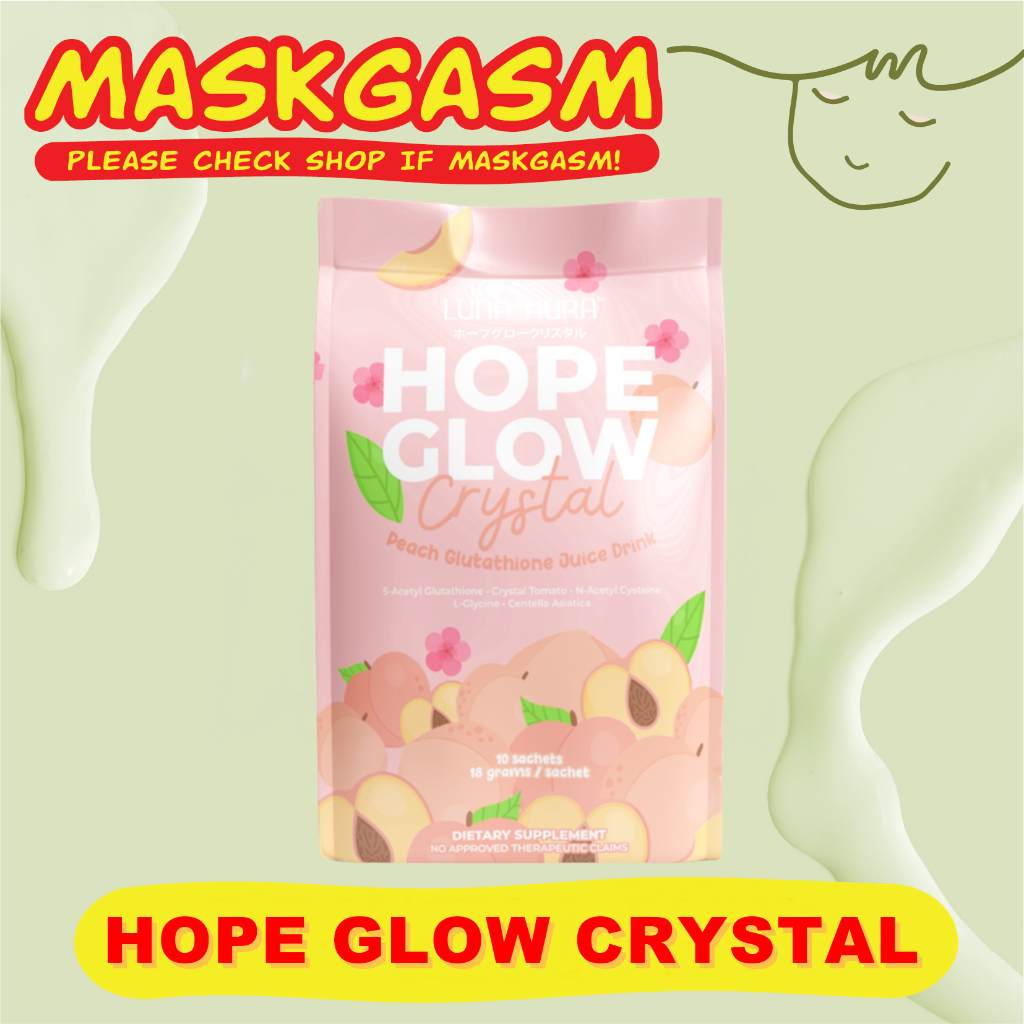 LUNA AURA HOPE GLOW CRYSTAL - PEACH GLUTATHIONE JUICE DRINK 10 SACHETS ...