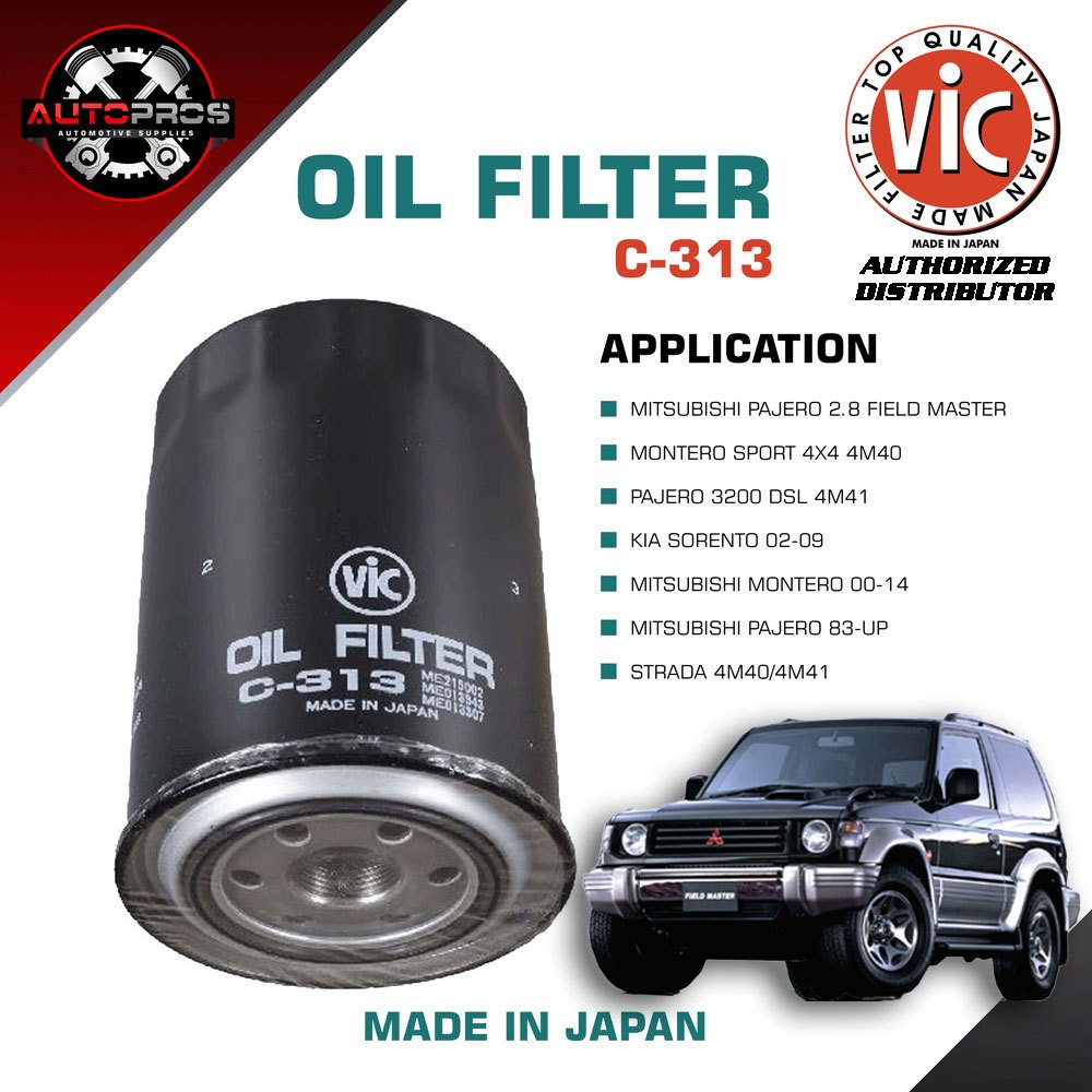 VIC C-313 OIL FILTER for Mitsubishi Montero Sport and Strada Triton 3 ...
