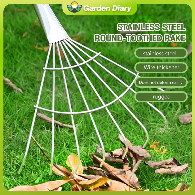 Wire rake, stainless steel rake, rake, deciduous rake, gardening tools ...